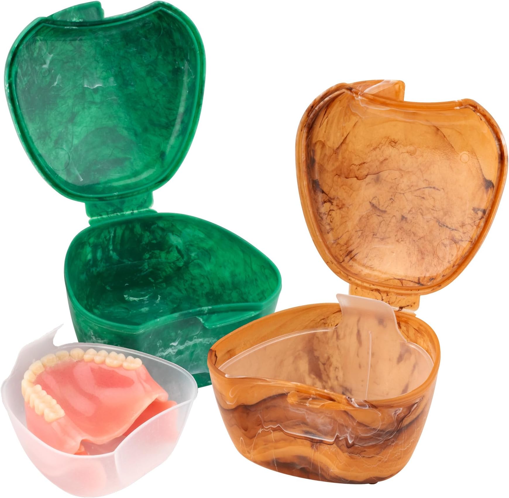 Amazon.com : Easy Open Denture Bath & Case, with Strainer Basket for ...