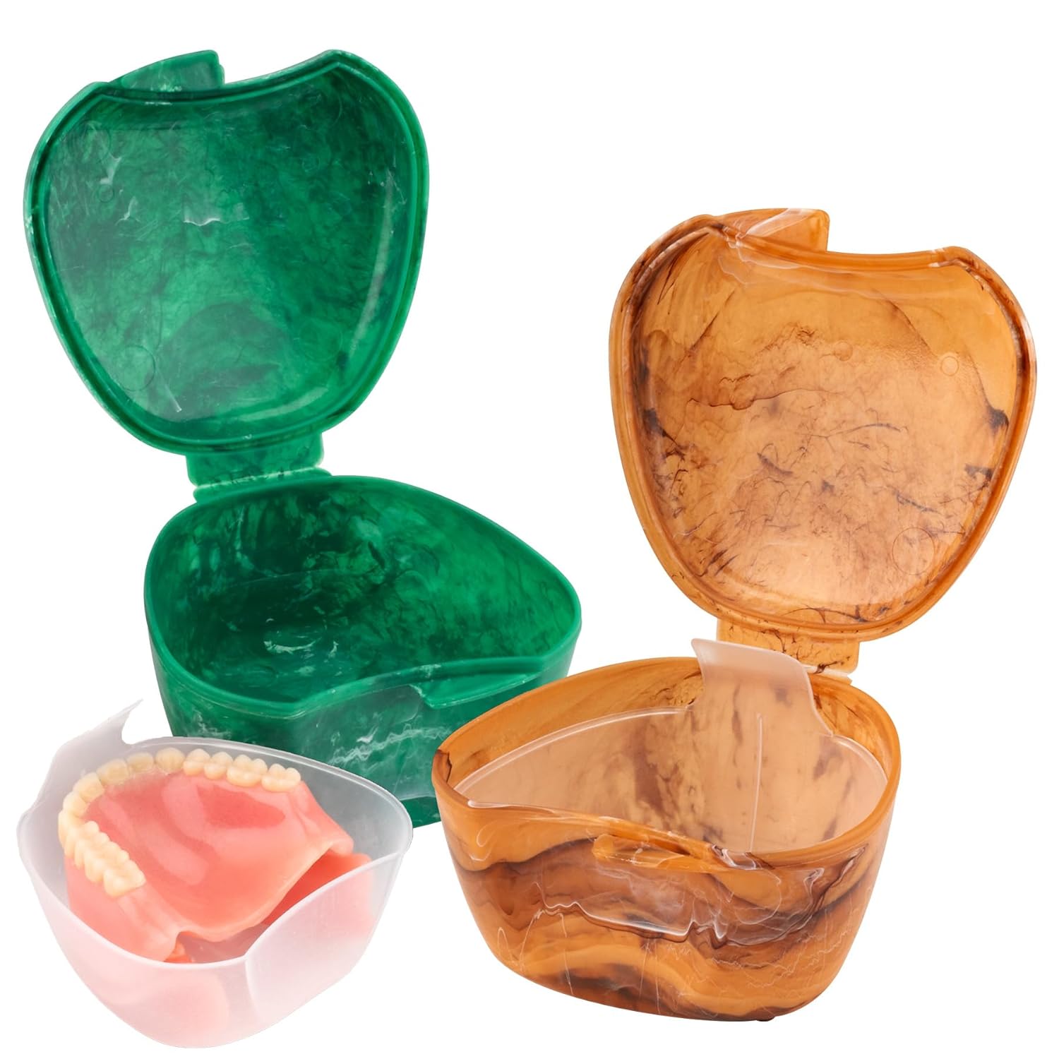 Amazon.com : Easy Open Denture Bath & Case, with Strainer Basket for ...