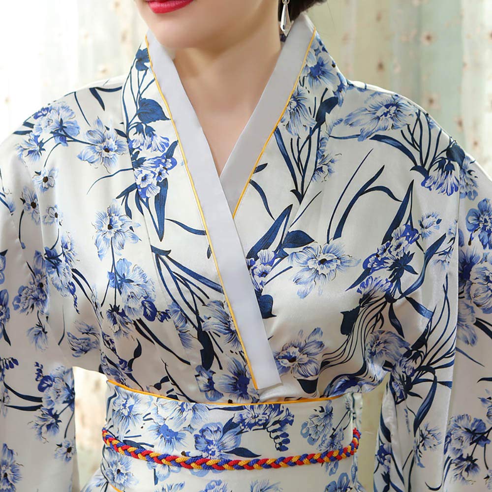 Snapklik.com : Womens Japanese Kimono Floral Print Satin Traditional ...