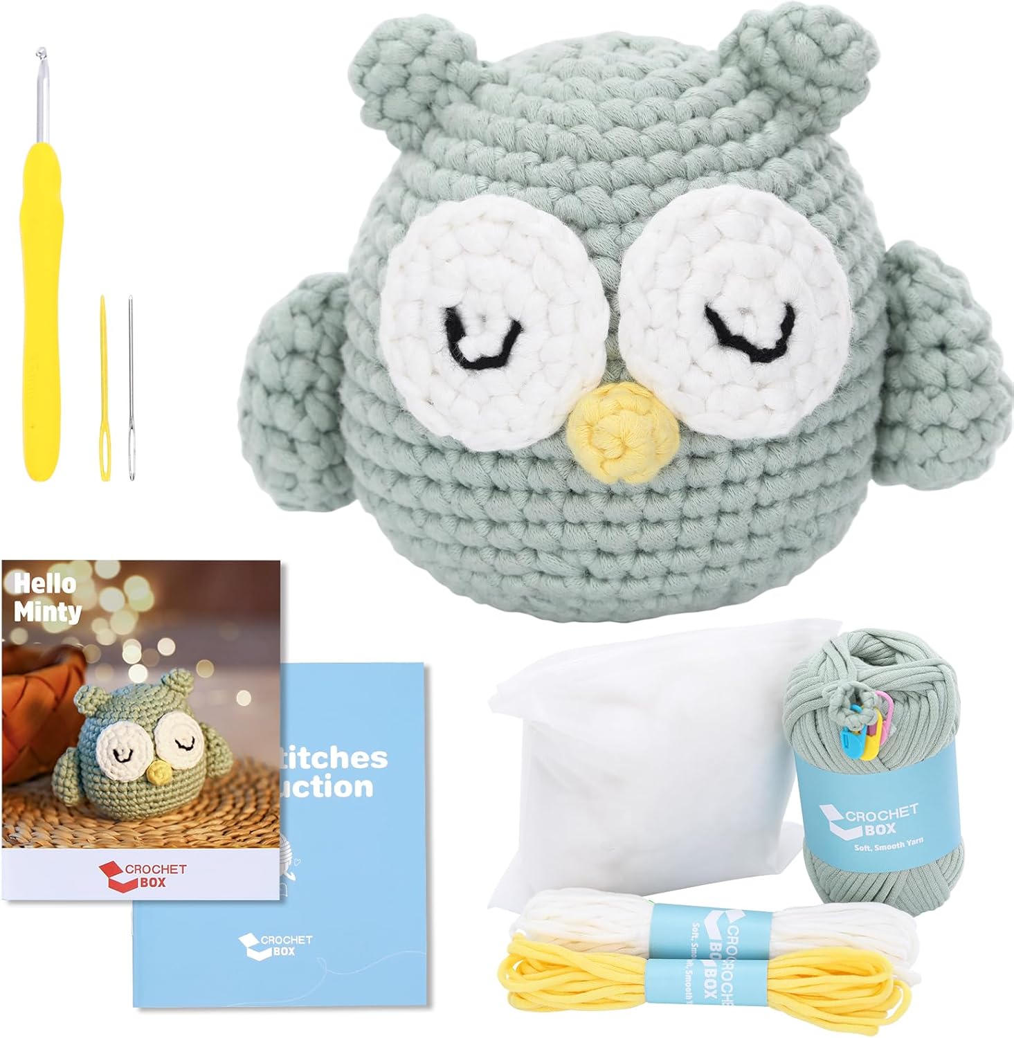 Amazon.com: Winsing Crochet Kit for Beginners - Crochet Animal-Owl Kit ...