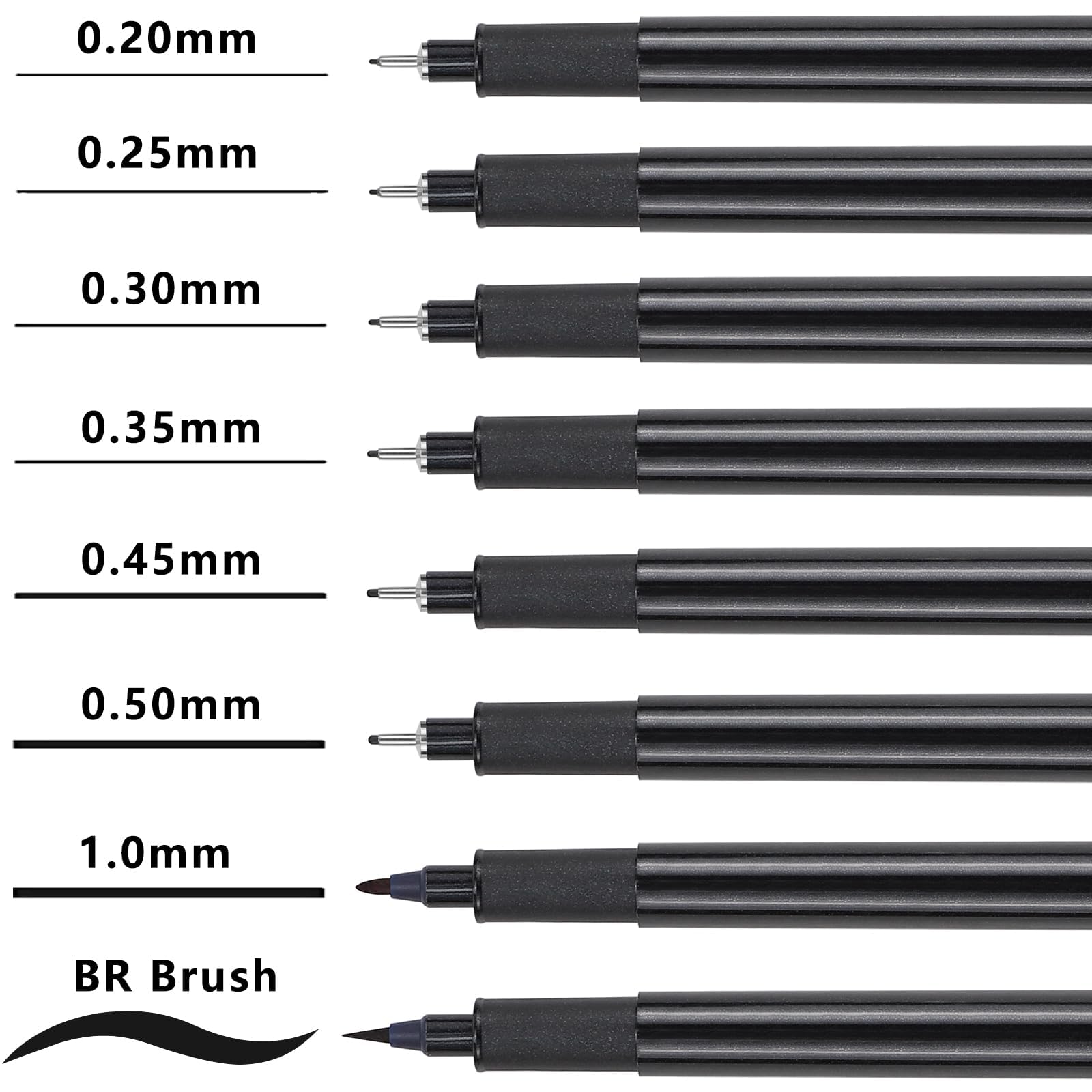 Snapklik.com : Muchcute Micro Fineliner Drawing Art Pens: 8 Black Fine ...
