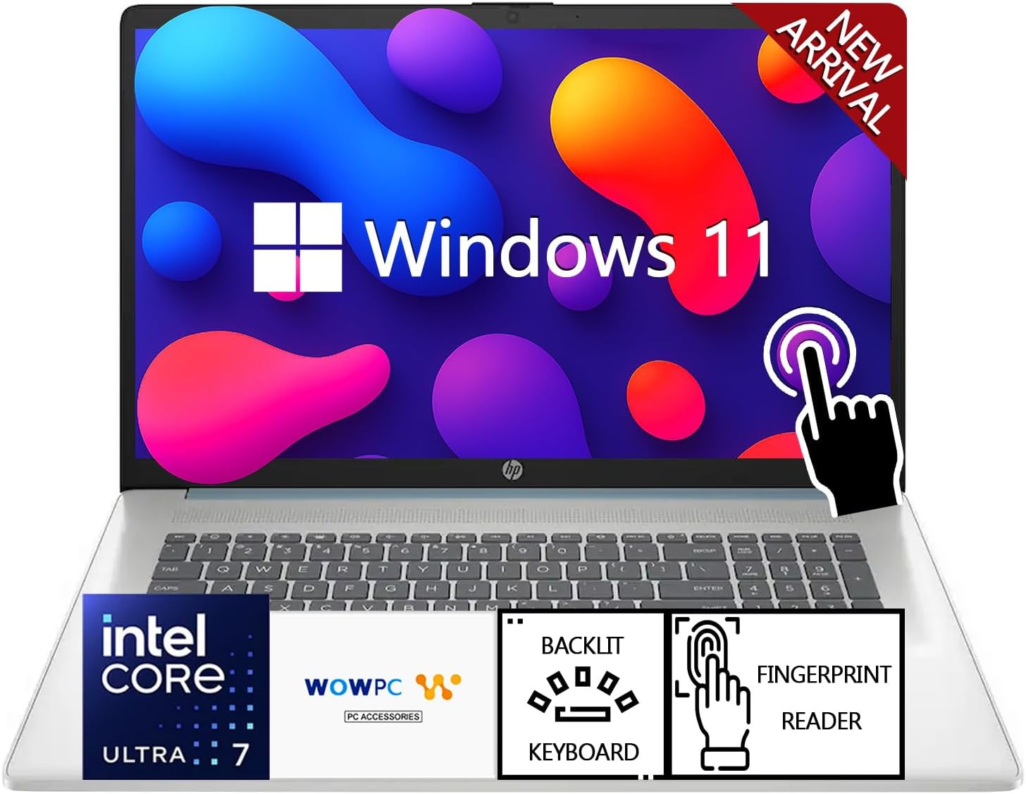 Amazon.com: HP 17 Business Laptop with Touchscreen & Backlit Keyboard ...