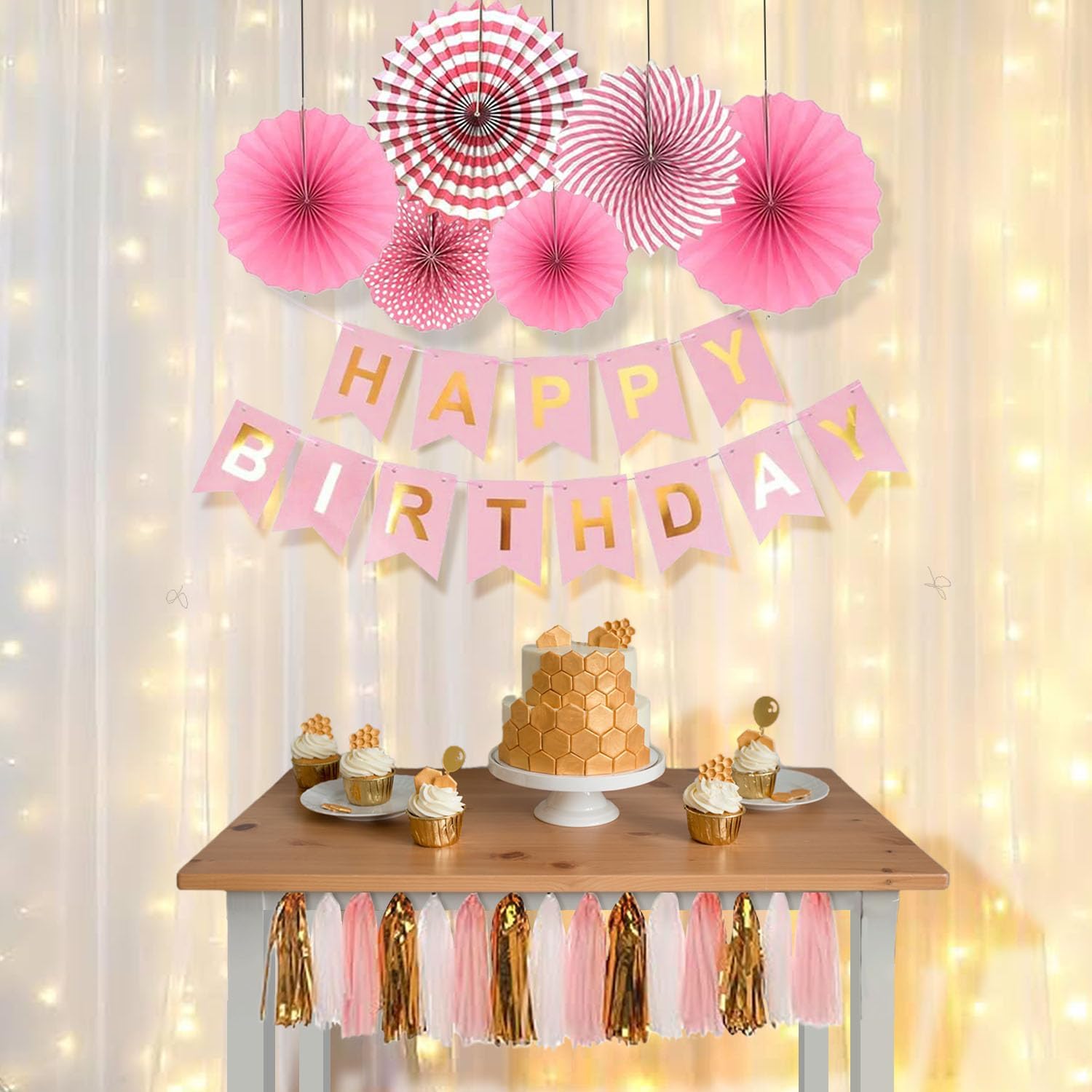 Party Propz Pink Birthday Decoration Items for Girl -25Pc Birthday ...