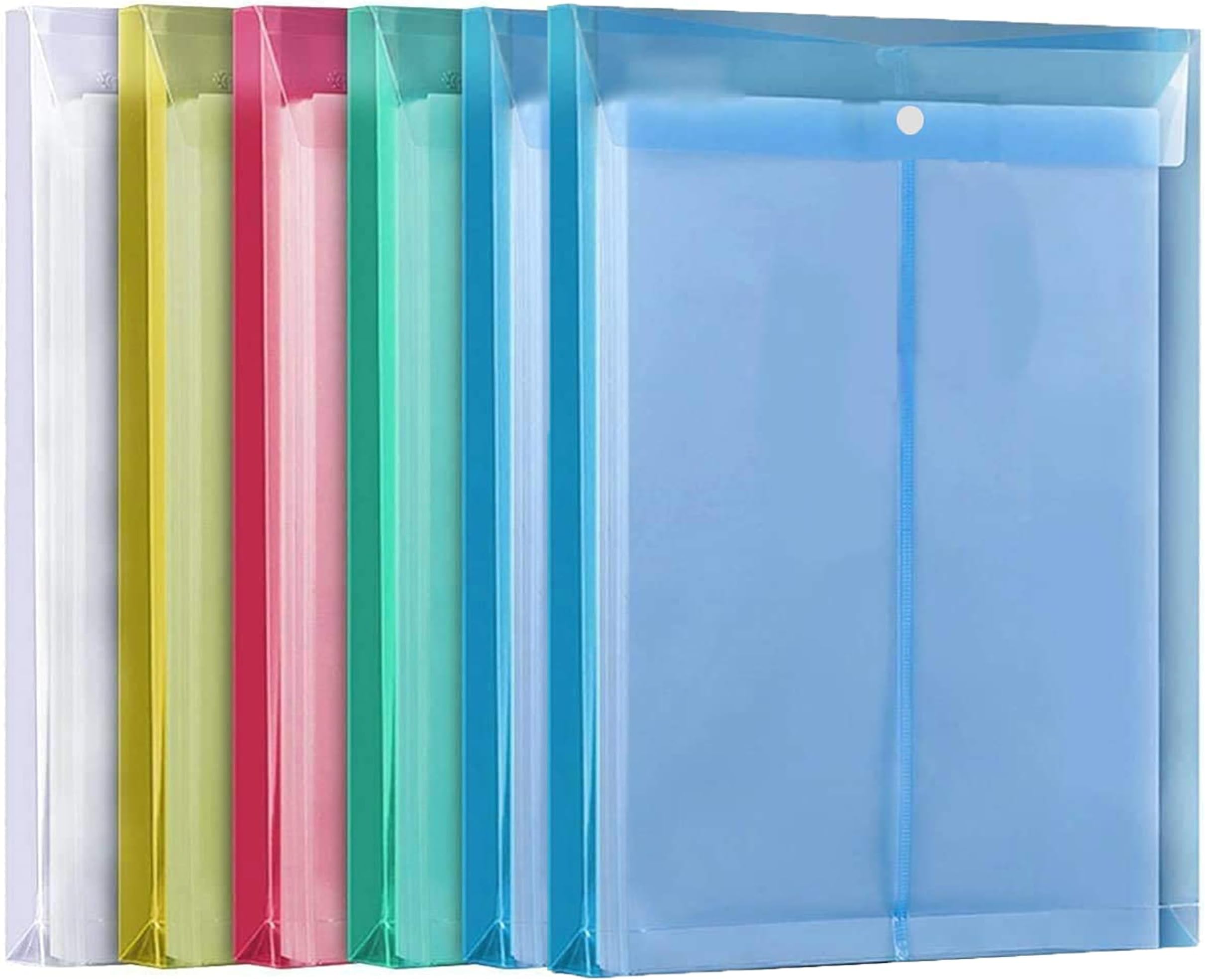 Shuban 6 Pcs A4 Document File Bag,Transparent Envelope Holder Storage ...