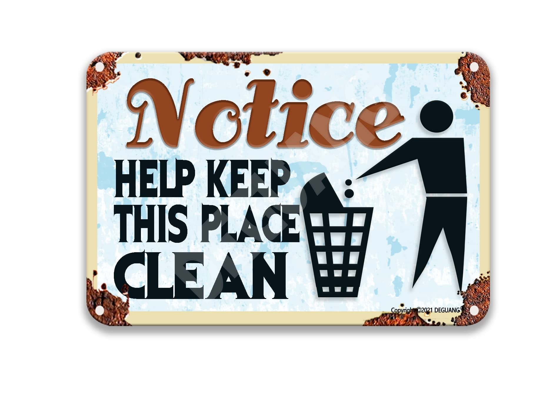 Notice Help Keep This Place Clean Metal Signs Pub Sign Country Room ...