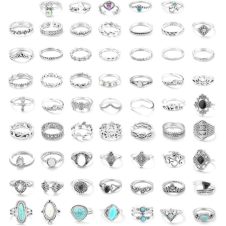 Amazon.com: Barode Boho Turquoise Knuckle Vintage Feather Joint Knuckle ...