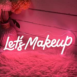 Lets Makeup Neon Sign For Spa Beauty Room Nail Brows Lashed Salon ...