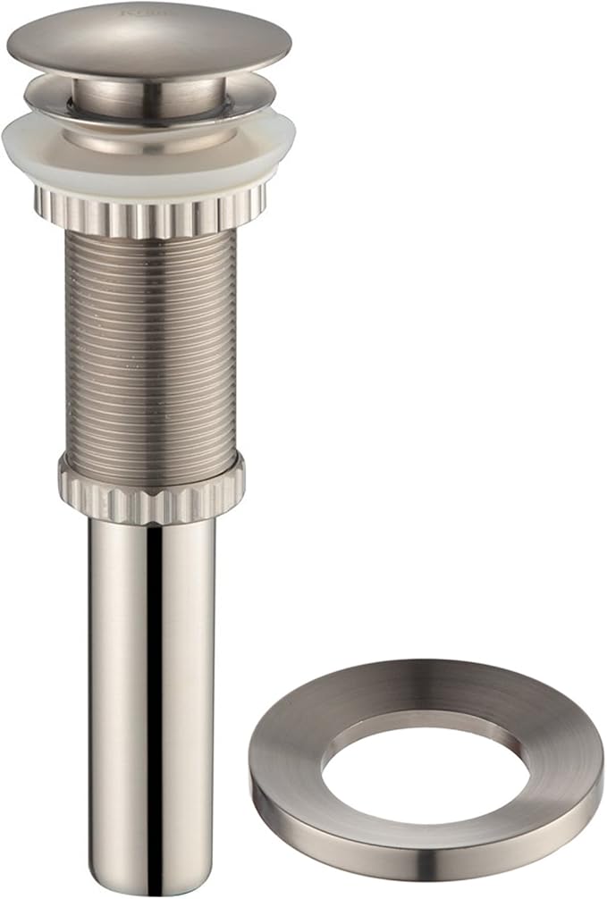 KRAUS Pop-Up Drain and Mounting Ring in Satin Nickel, PU-10-MR-1SN ...