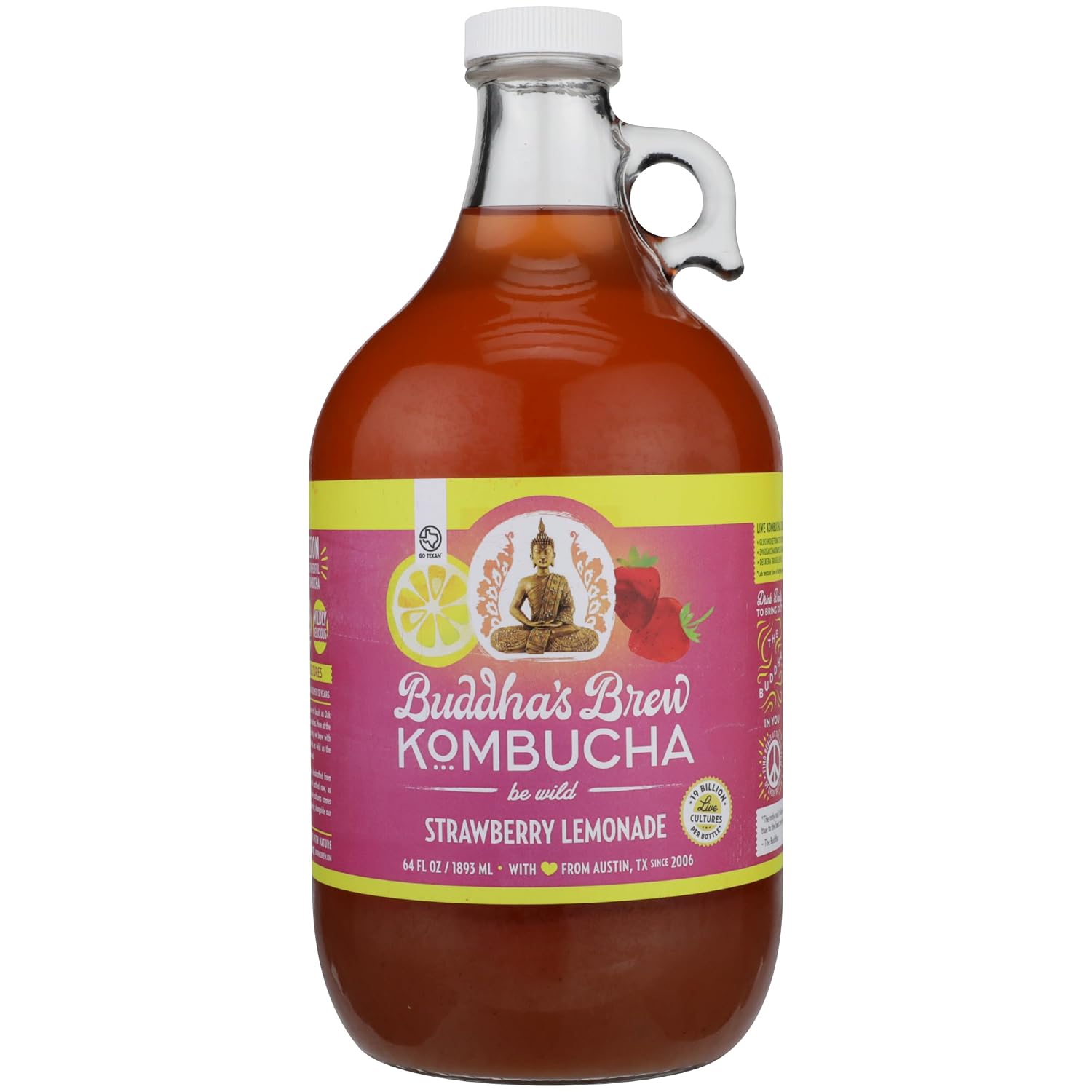 Amazon.com: Buddha's Brew, Kombucha Strawberry Lemonade, 67 Fl Oz ...