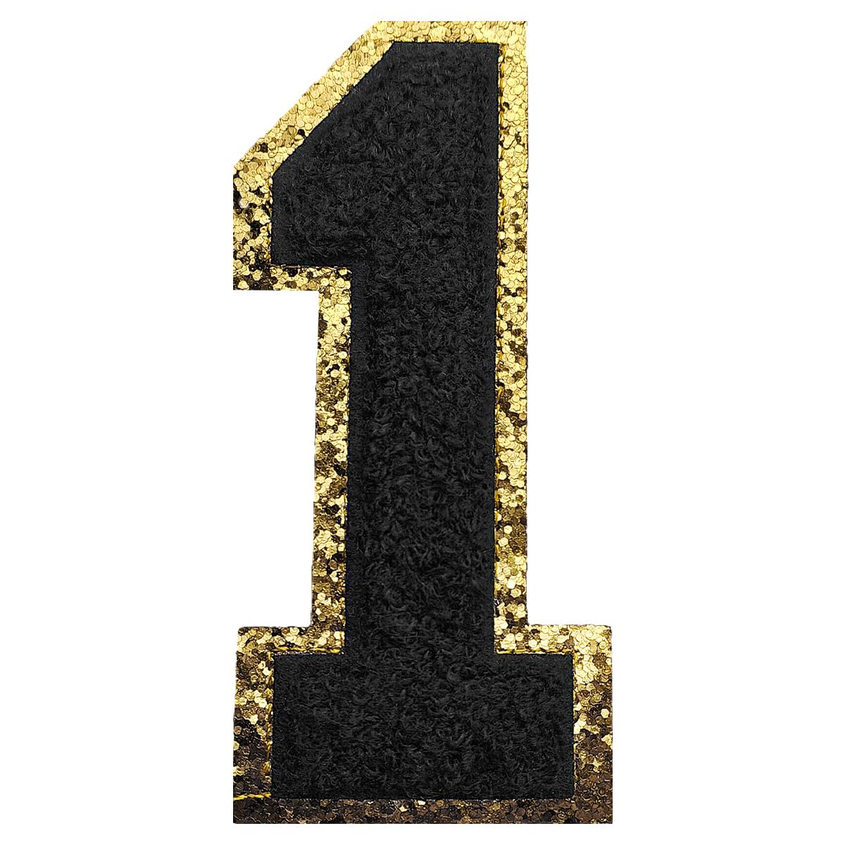 Chenille Patches Chenille Iron-On Number Patches - Black Varsity Style ...