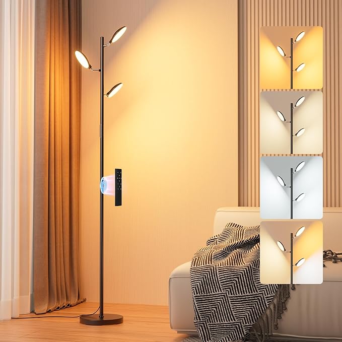bedee LED Floor Lamp for Living Room: 30W Dimmable Standing Light with ...
