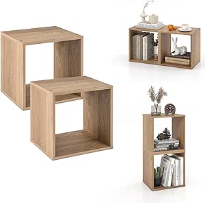 Amazon.com: Giantex 2 Cube Bookshelf Organizer, 2-Tier Stackable Cube ...