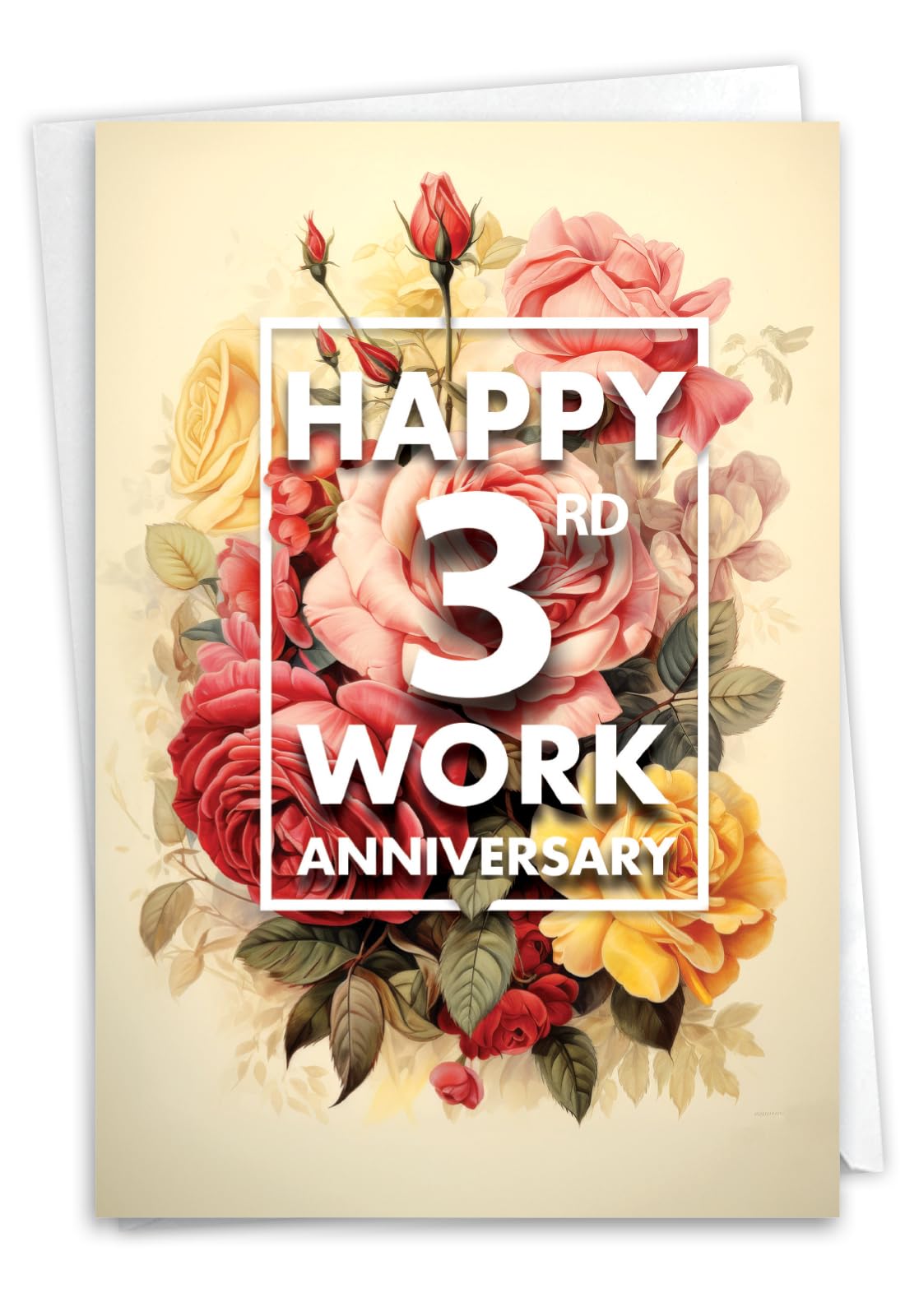 Amazon.com : NobleWorks 3rd Anniversary Work Milestone Greeting Card with 5 x 7 Inch Envelope (1 ...