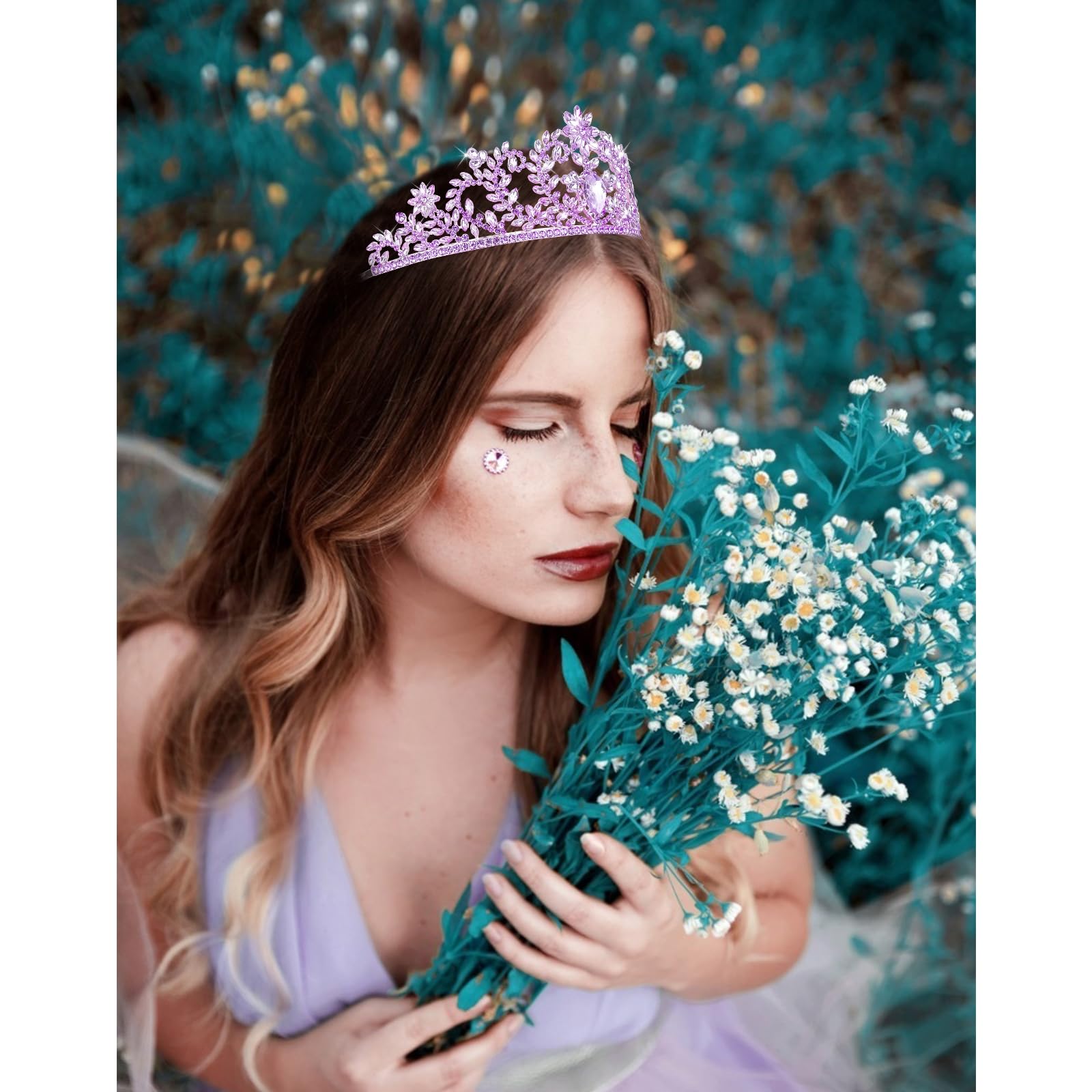 Snapklik.com : CIEHER Purple Crown Tiara For Women & Girls - Princess