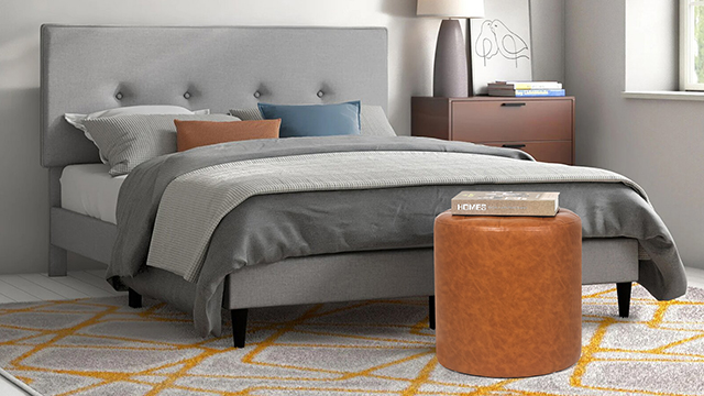 Watch Round Ottoman Foot Rest Dark Orange on Amazon Live
