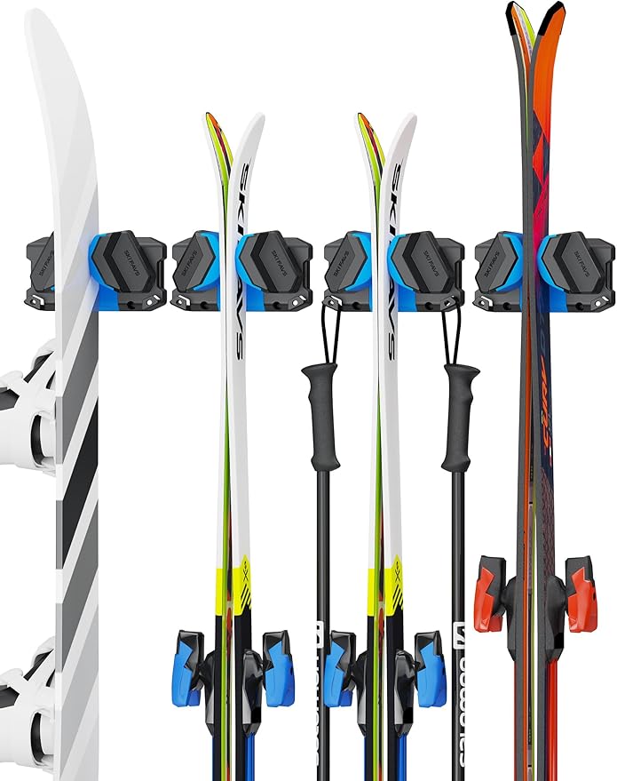 Amazon.com: Skifavs Ski & Snowboard Wall Rack, Ski Wall Mount & Ski ...