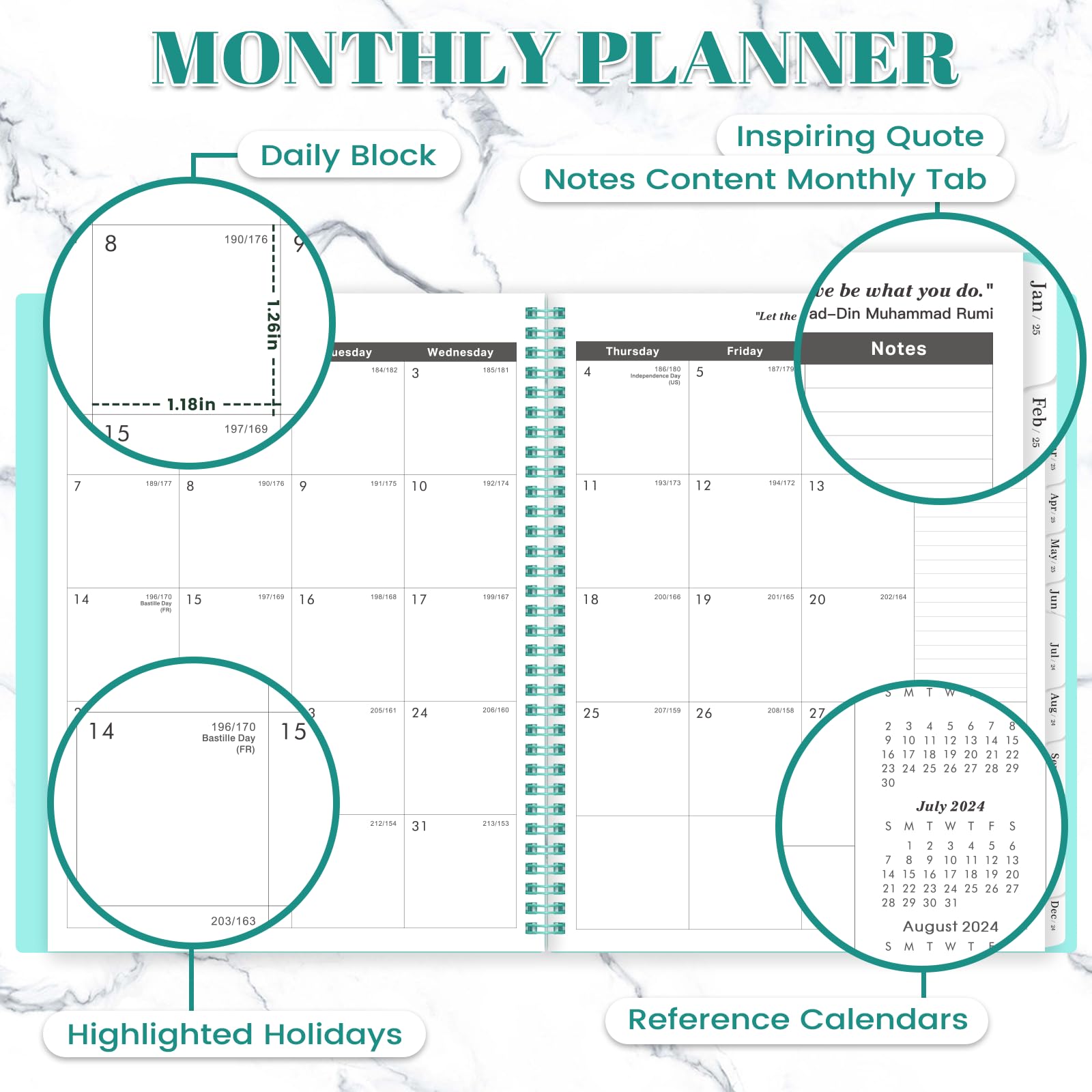 Snapklik.com : Monthly Planner 2024-2026 - Planner 2024-2026, 9 X 11 ...