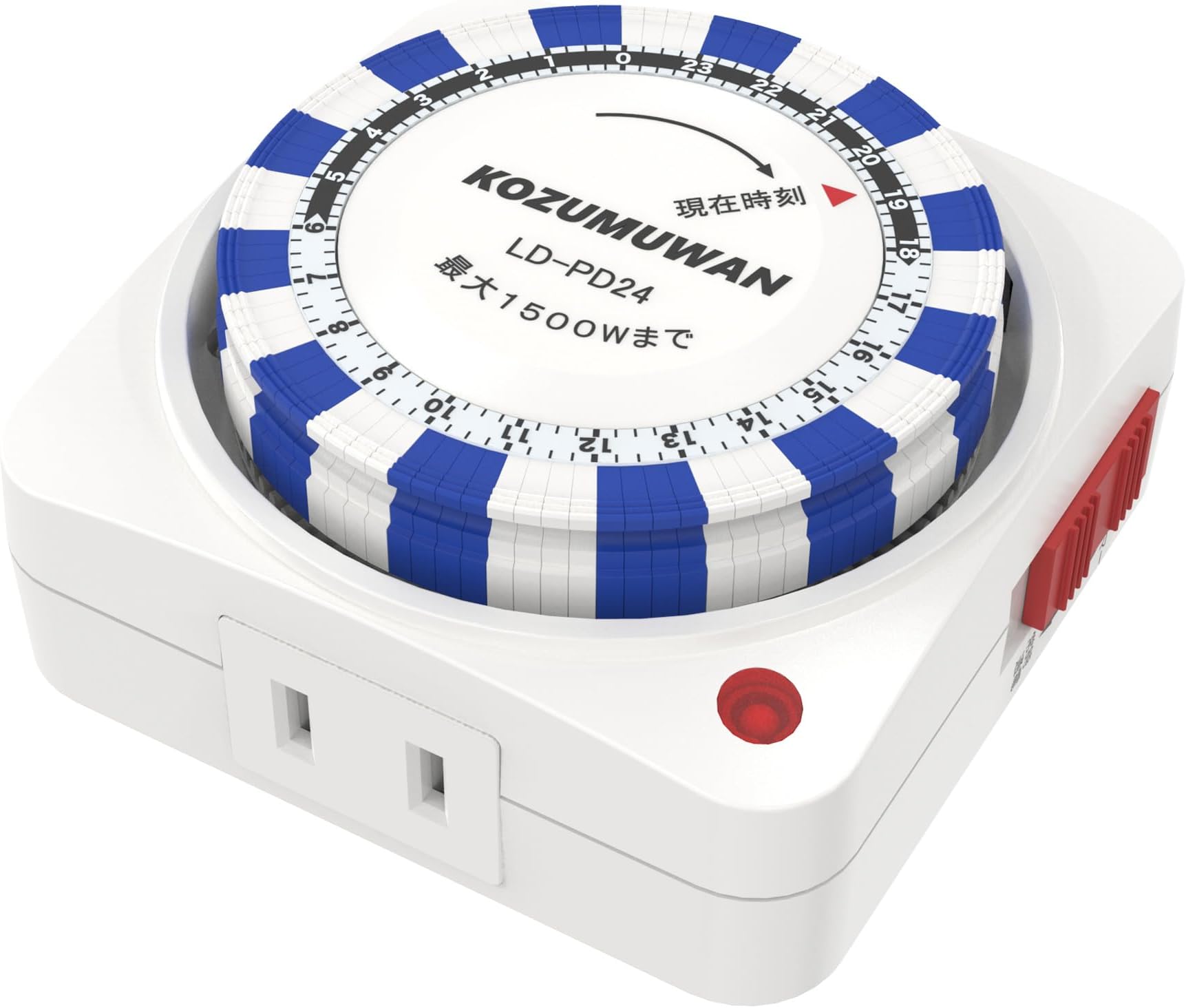 Amazon.co.jp: オーム(OHM) 電機 電源タイマー タイマー付きコンセント ギア式 30分単位 アナログ 24時間 コンセント ...