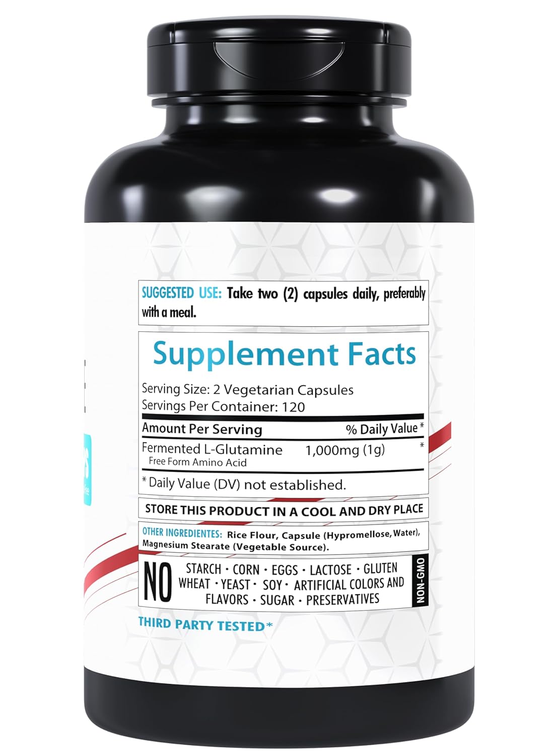 Cápsulas de L-Glutamina 1000mg | 240 Veg Capsules | Combustível de ...