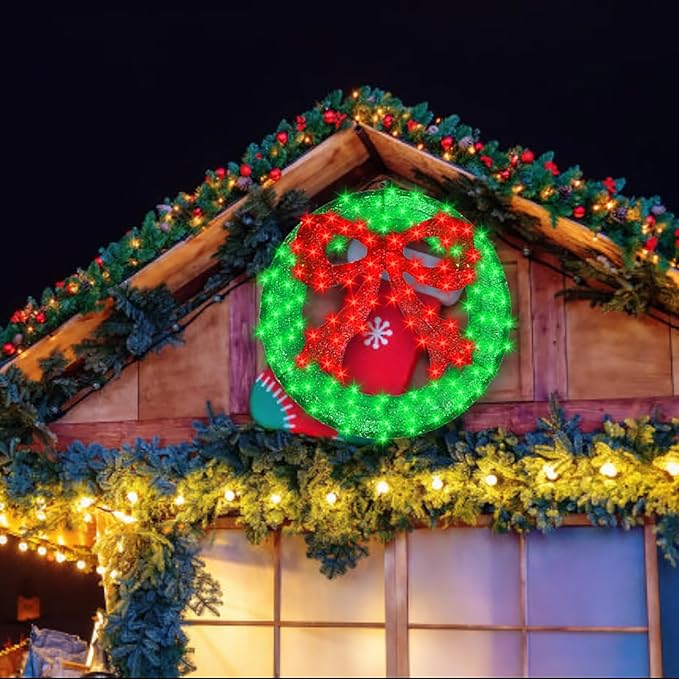 Amazon.com: Outdoor Christmas Wreath Decoration - 36" Bright LED ...
