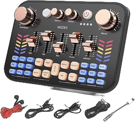 Amazon.com: VASDEV Podcast Soundboard Equipment Bundle With Bluetooth ...
