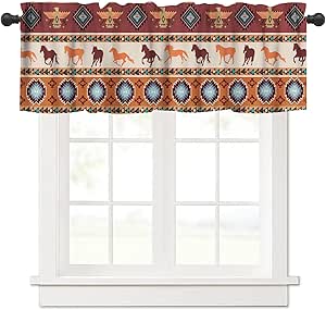 Amazon.com: wlsgdsg Aztec Horse Valance Curtains for Bedroom, Cartoon ...