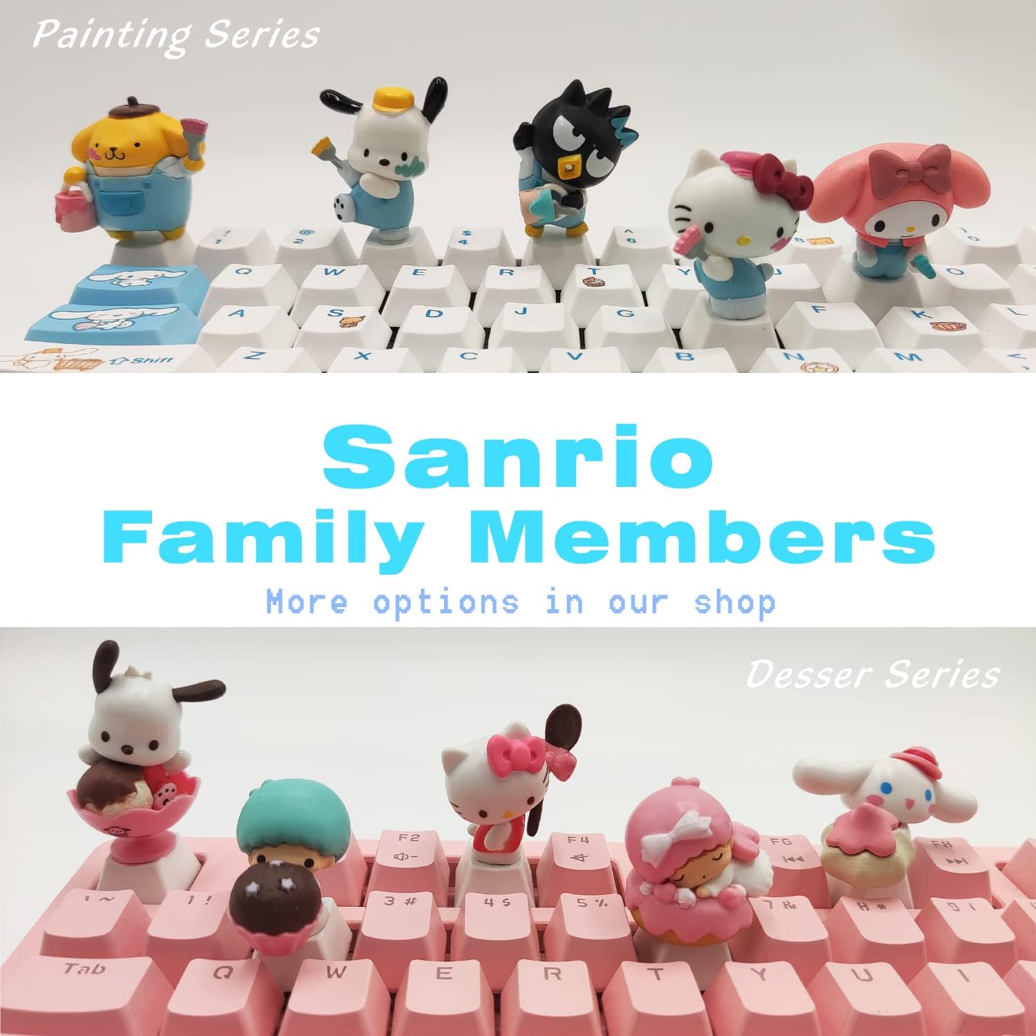 Buy Hello Kitty Sanrio Keycaps Japanese Anime White Cat Key Caps ...