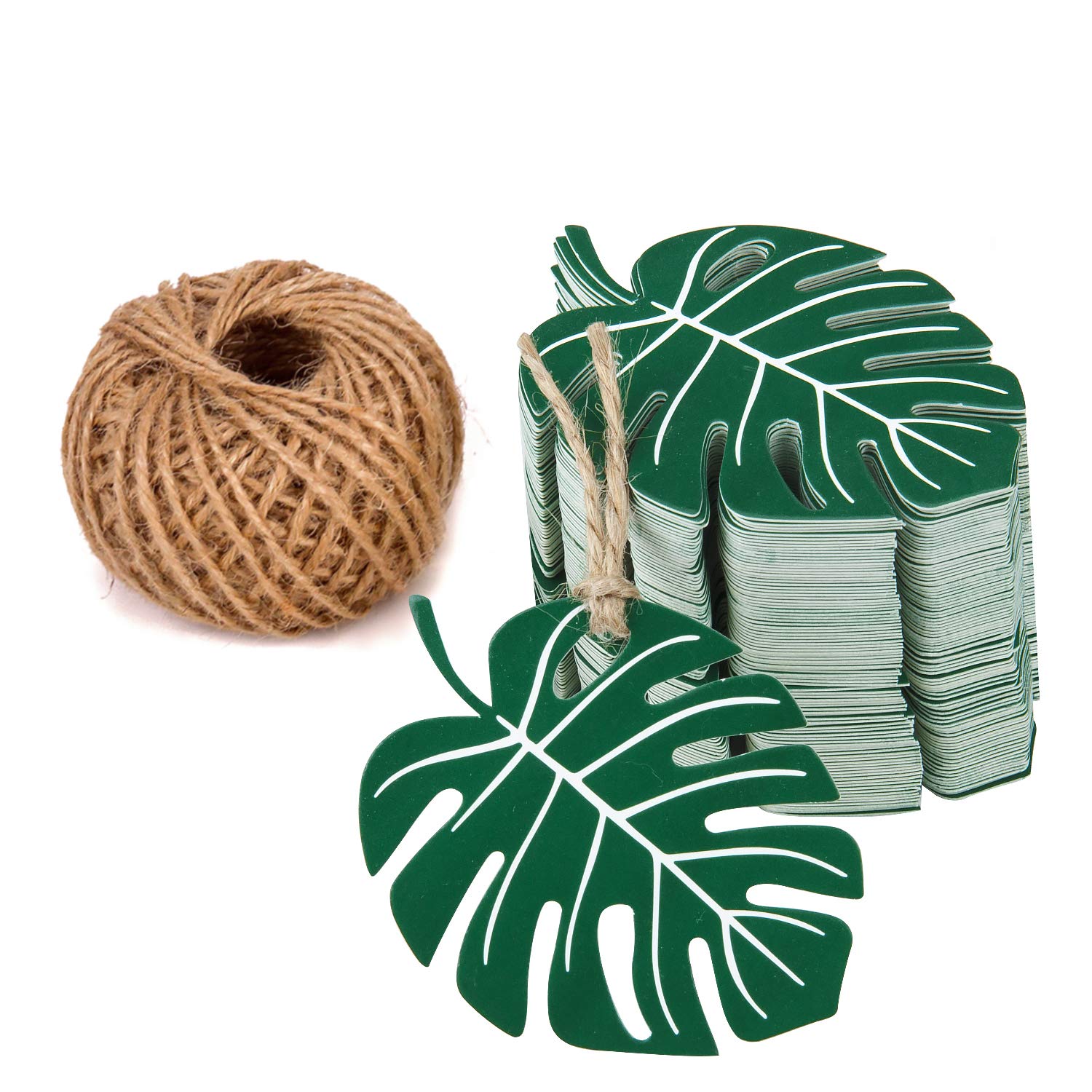 Amazon.com: WRAPAHOLIC Gift Tags with String - 100PCS Green Tropical ...