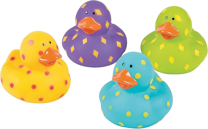 Amazon.com: Fun Express Bright Pattern Rubber Duckies - Toys - 12 ...