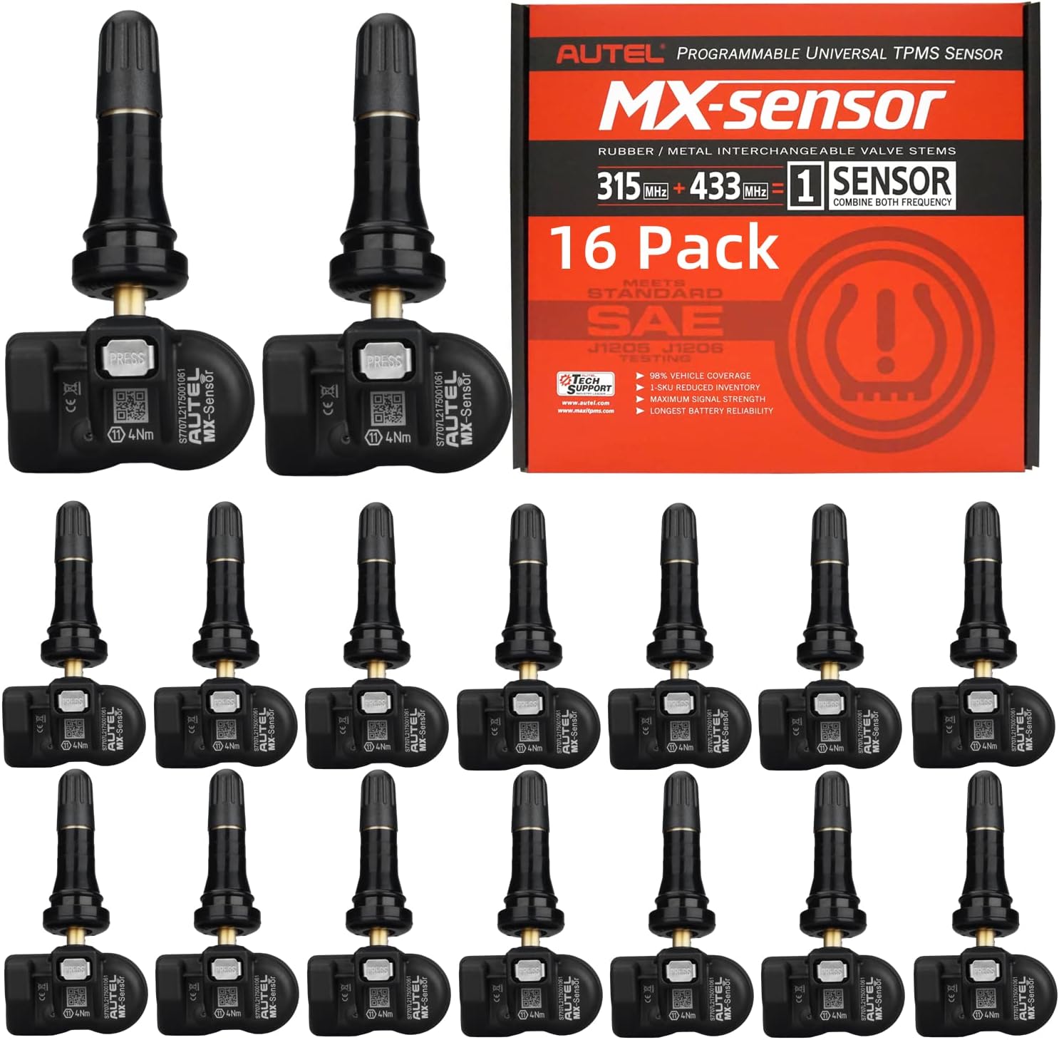 Amazon.com: Autel TPMS Sensor MX-Sensor 315MHz + 433MHz 1-Sensor MX ...