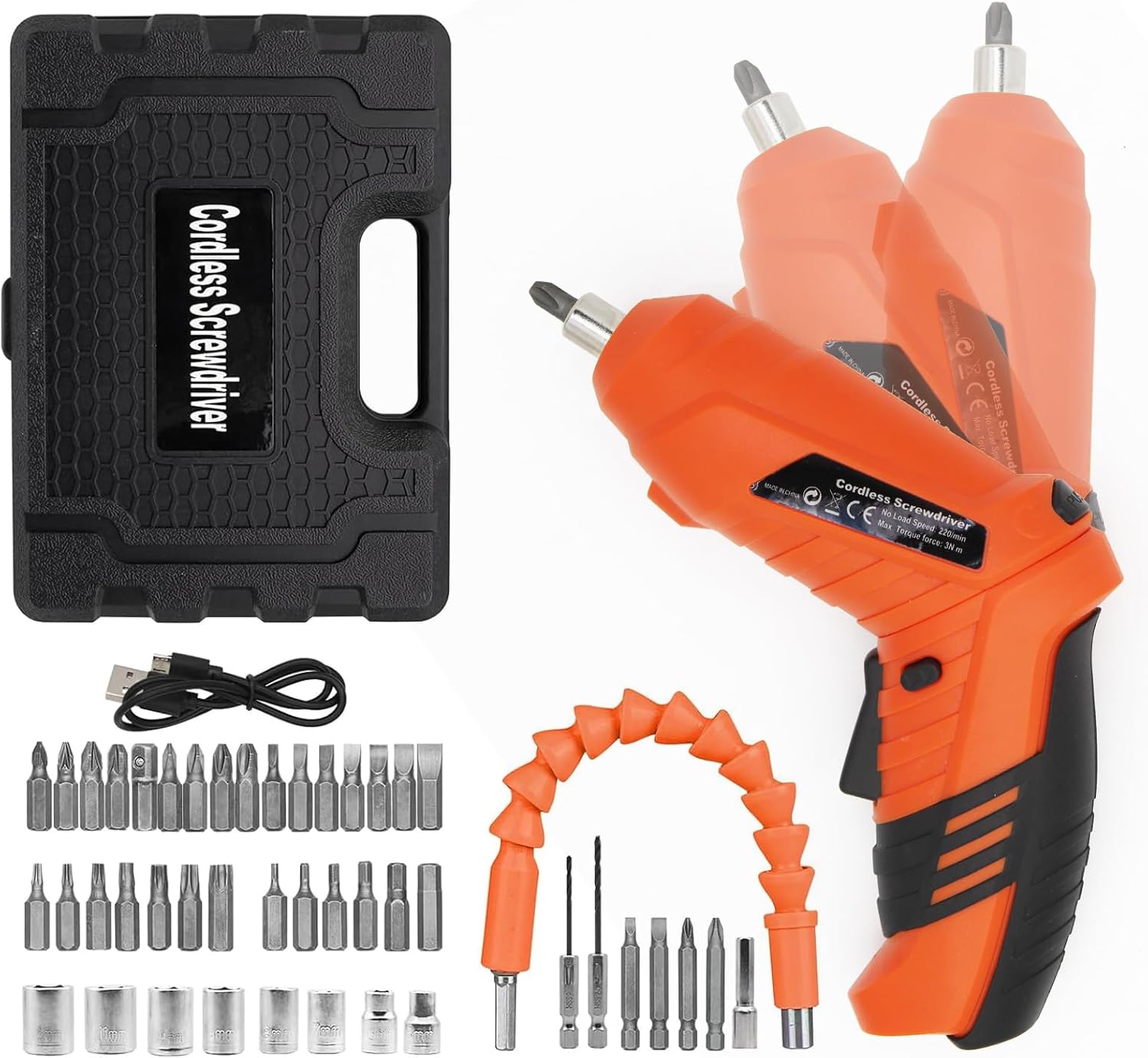 MYMULIKE Cordless Screwdriver, 49 Piece Rechargeable Electric ...