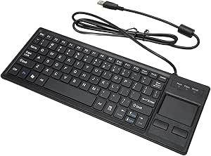 Amazon.com: Touchpad Keyboard,USB Ultra Thin Wired Keyboard with Touchpad,Compact Keyboard with ...