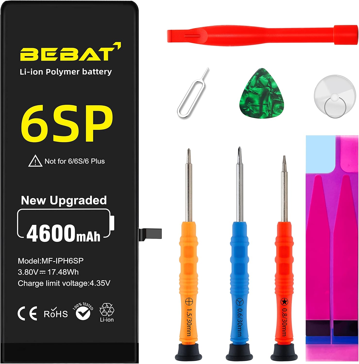 BEBAT Replacement for iPhone 6s Plus Battery, 4600mAh High Capacity Li ...