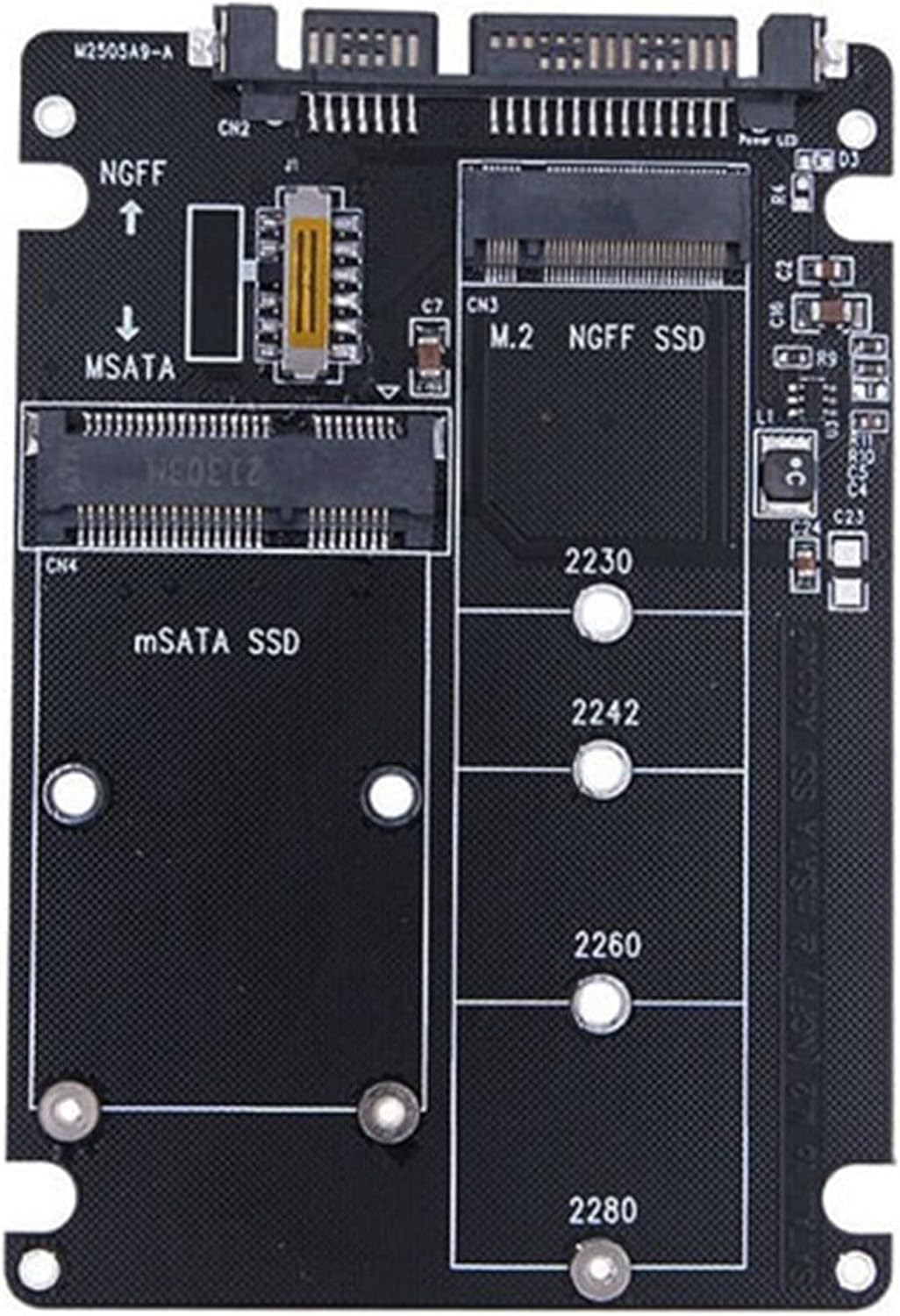 Amazon.com: HICCYRODLY M.2 NGFF SSD to SATA 3.0 Adapter Card MSATA SSD ...