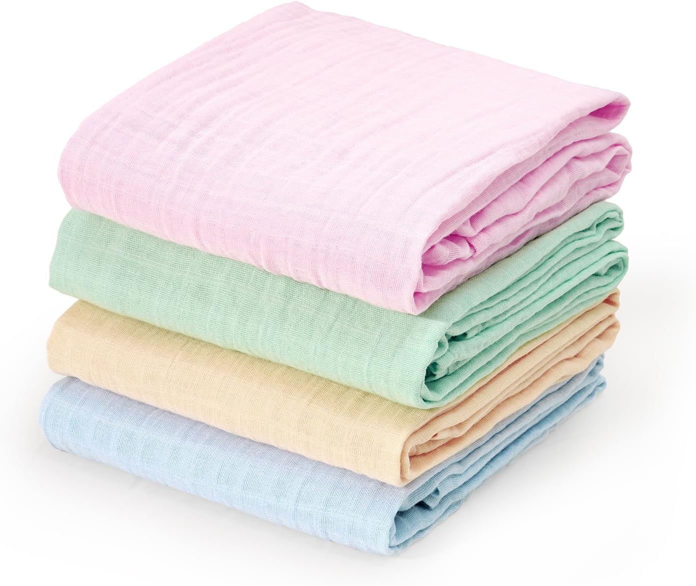 Amazon.com: Preboun 6 Pcs Muslin Swaddle Blankets Breathable Cotton ...