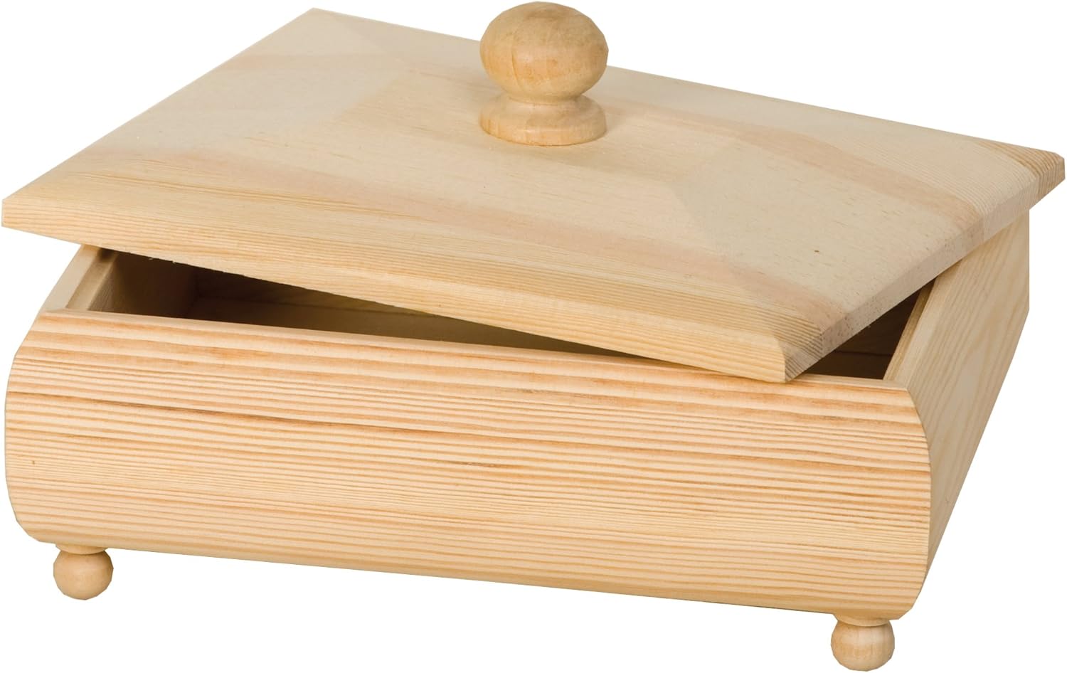 Amazon.com: Artemio 14001010 Wooden Chest Rectangle with Feet-18cmx ...