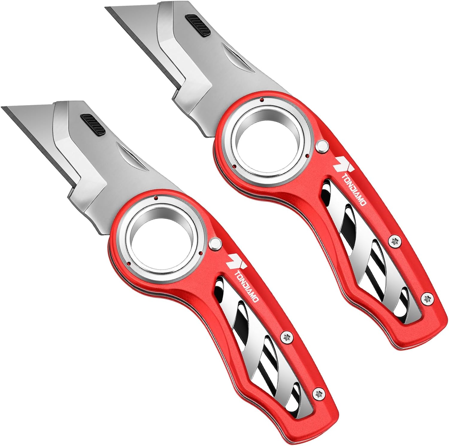 Tondiamo 2 Pcs Folding Pocket Utility Knife Heavy Duty Box Cutter ...