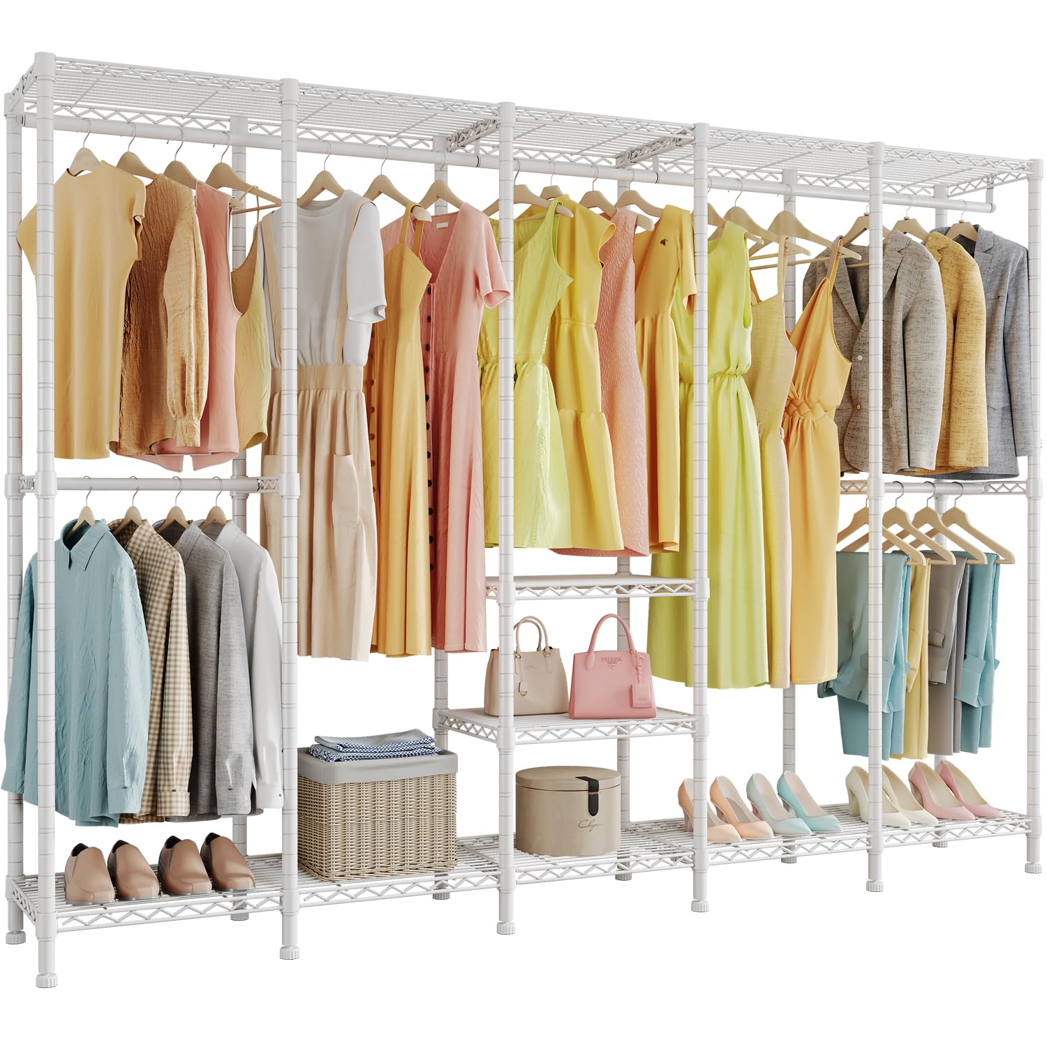 Amazon.com: Higeego H5 Extra Large Heavy Duty Clothes Rack, Wire ...