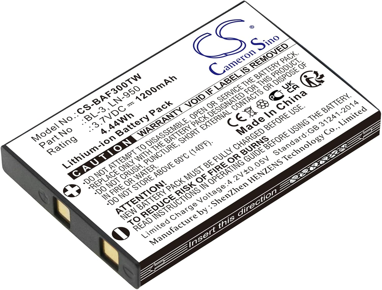 TECHTEK Battery 1200mAh compatible with [Baofeng] BF-R5, BF-T6, C5, UV ...