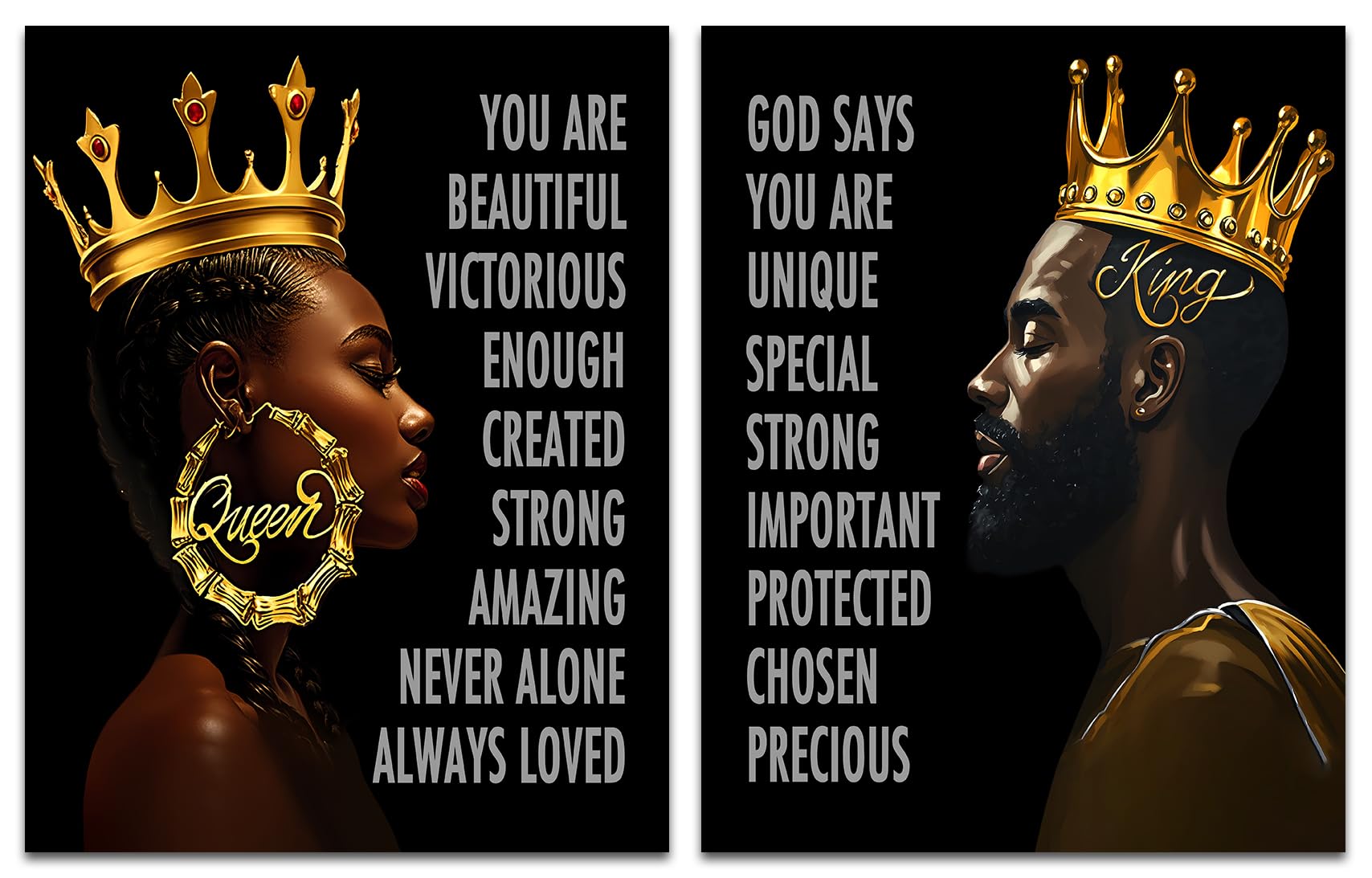Amazon.com: Wall art Posters of Black Kings and Queens, African ...
