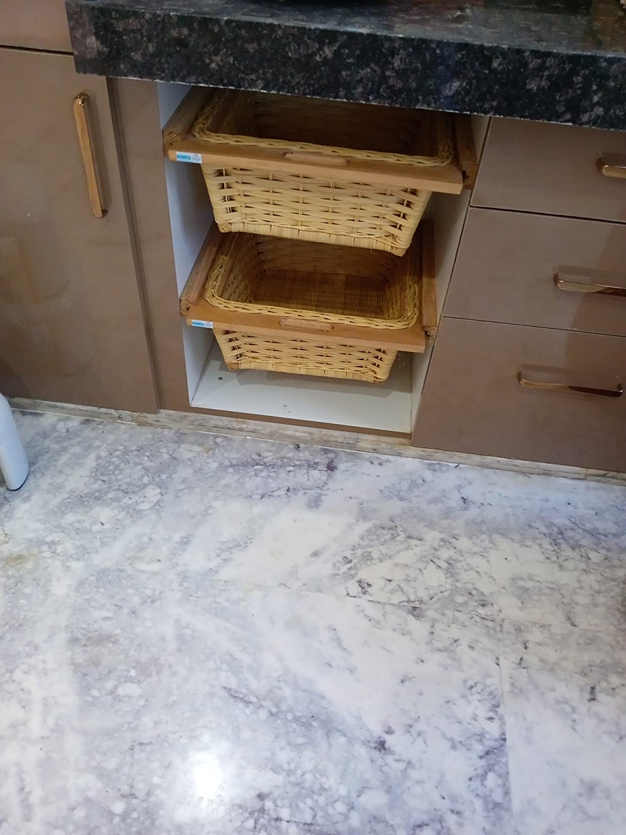 NIMRA, wooden wicker basket for Modular Kitchen 19x20x8 INCHES with ...