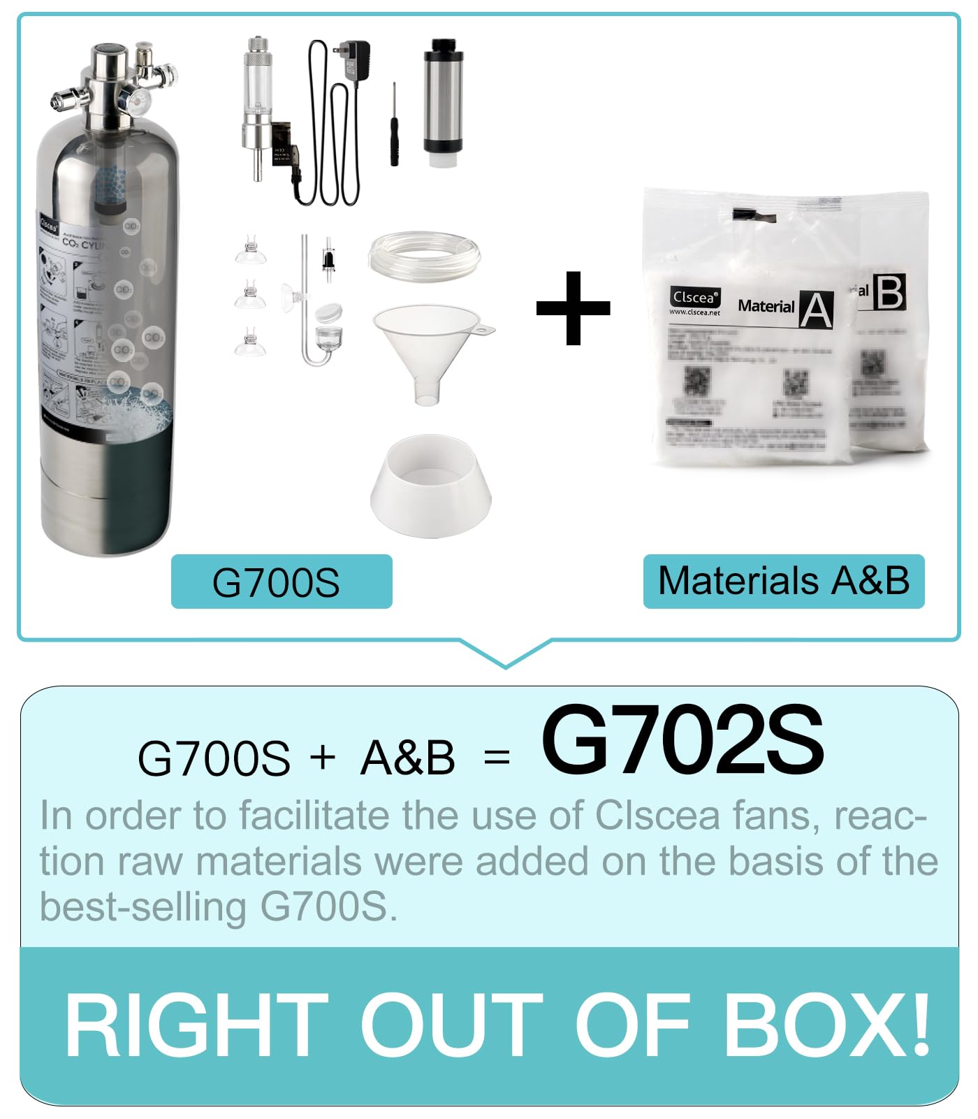 Clscea Aquarium CO2 Generator Complete kit with 400g +400g raw ...