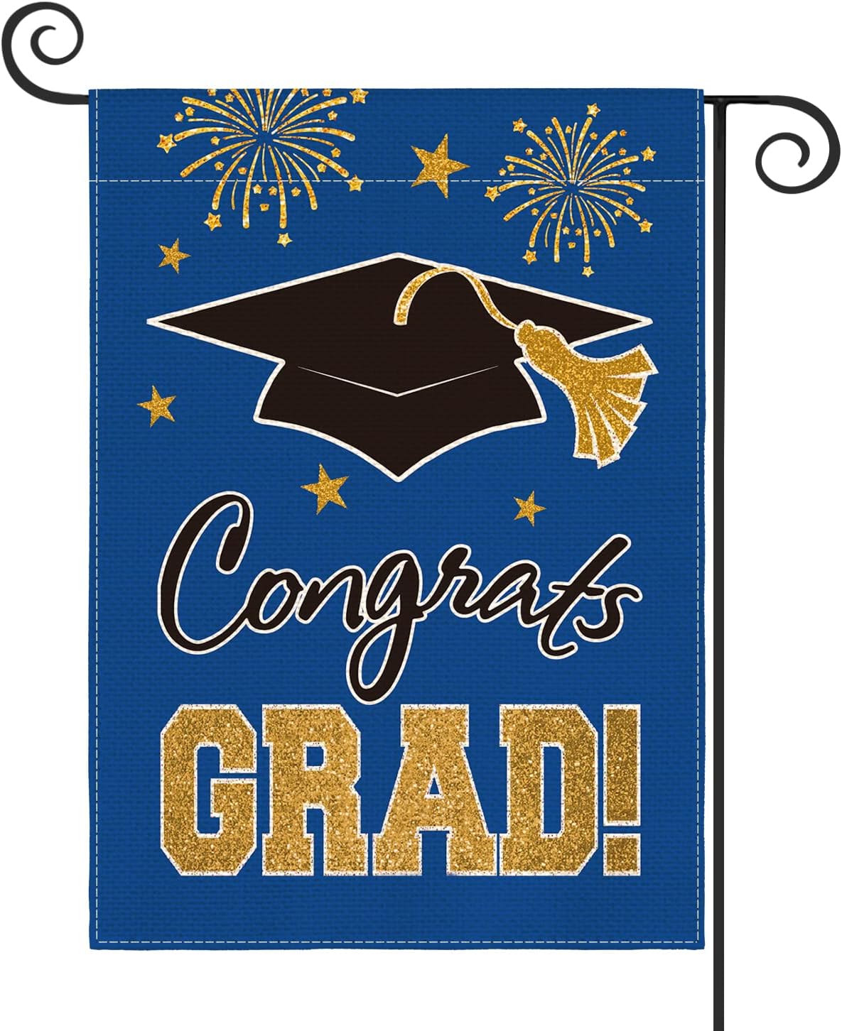 Amazon.com : Congrats Grad Garden Flag Graduation Cap Burlap Vertical ...