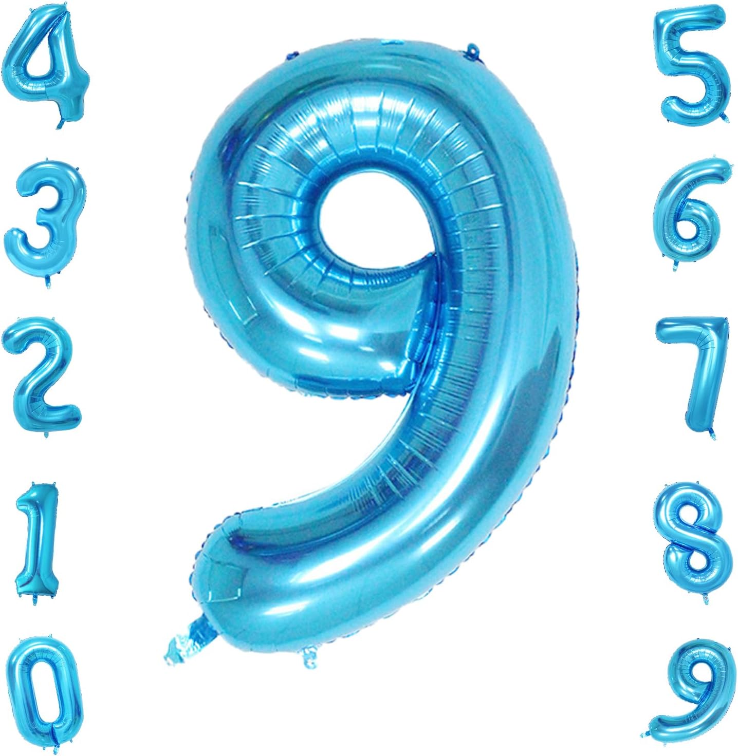 Amazon.com: 40 Inch Blue Number Balloons, Helium Mylar Foil Number ...
