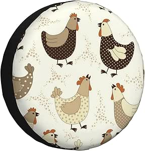 Amazon.com: Pattern with Chicken Cartoon Spare Tire Cover Travel Wheel ...