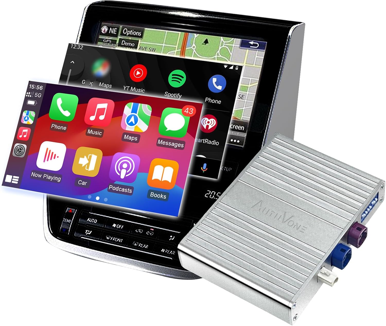 Amazon.com: AUTUVONE LVDS Wired/Wireless CarPlay Decoder Retrofit Kit ...