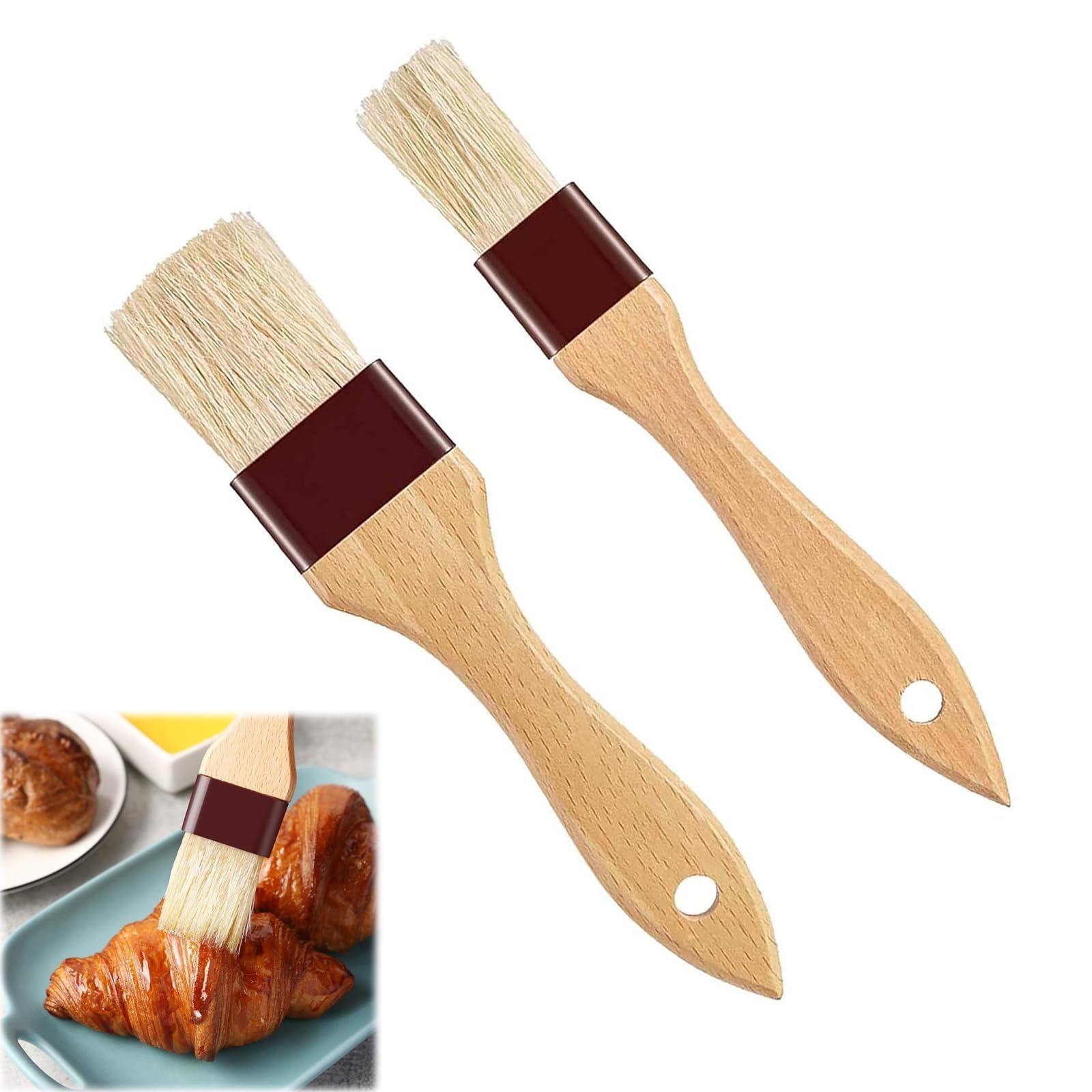 2PCS Pastry Brushes, Basting Brush, Basting Brush, Wooden Pastry Brush ...
