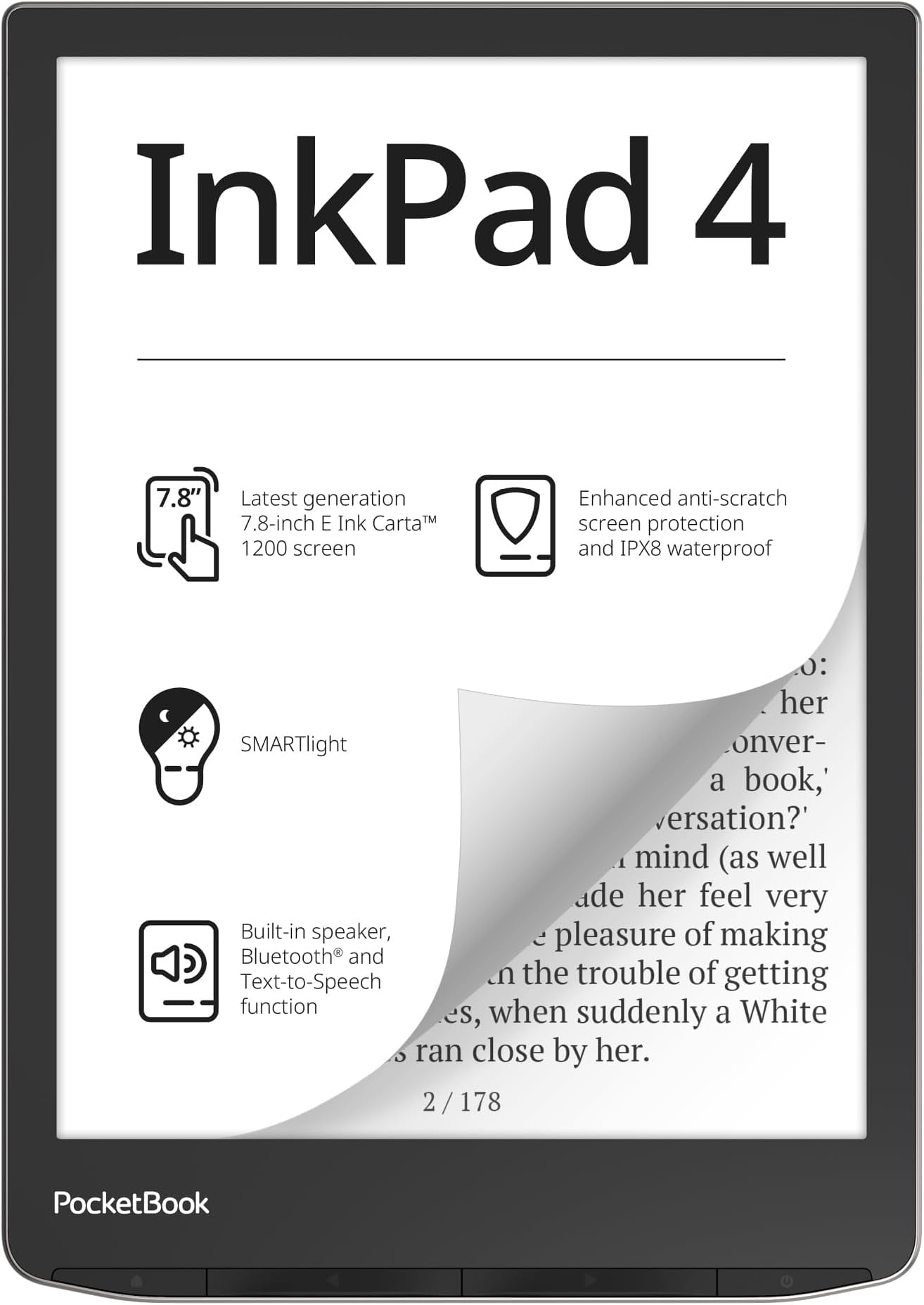 Amazon.com: PocketBook InkPad Lite | E-Book Reader with Large E-Ink ...