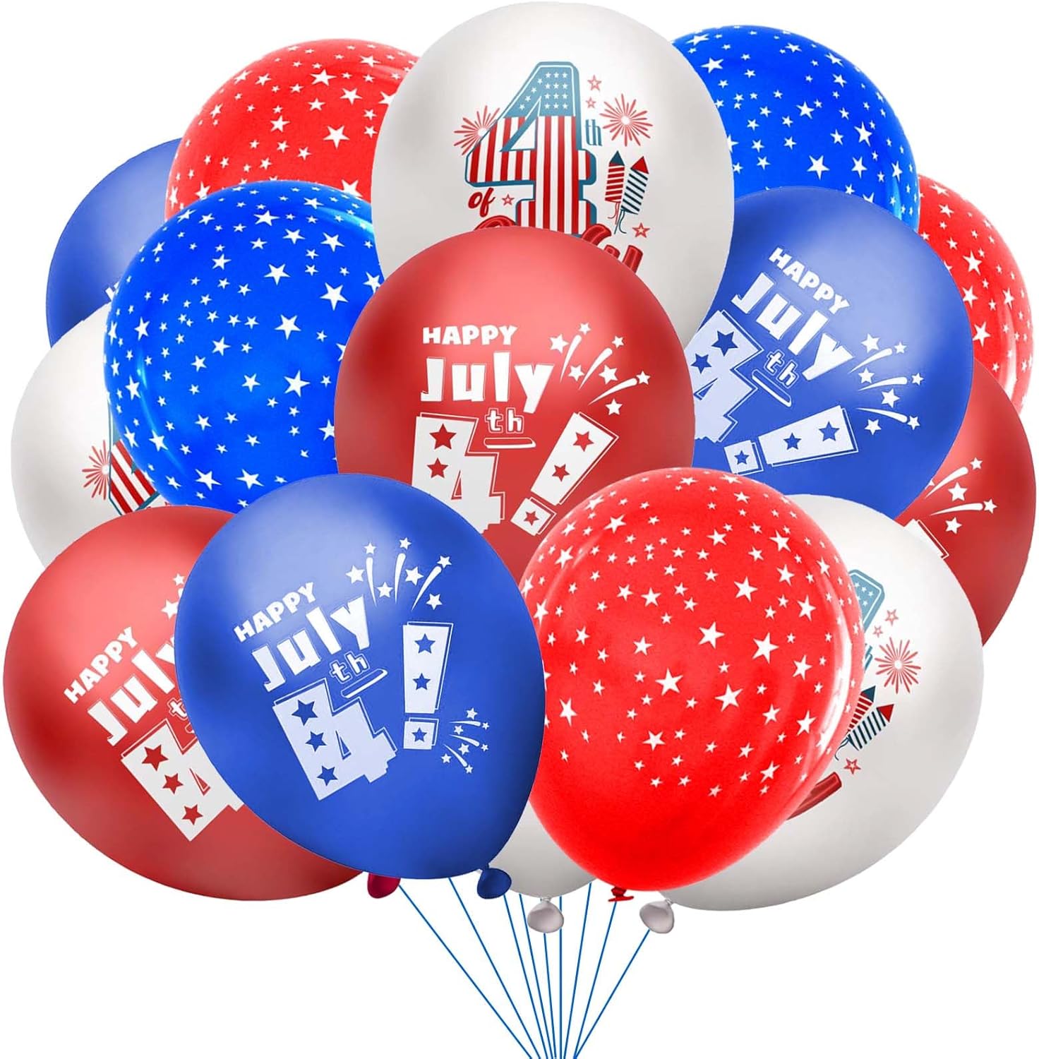 Amazon.com: Red White and Blue Balloons Patriotic Balloons 4th of July ...