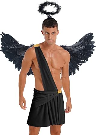 Amazon.com: Lorilida Men's Sexy Angel Costume Ruffle Skirt with Angel ...